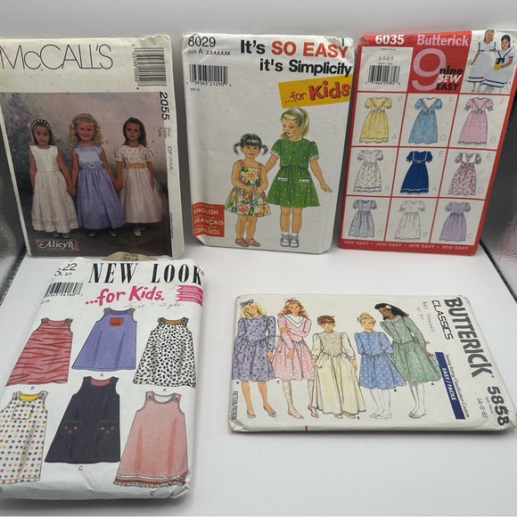 Other | Vintage Sewing Pattern Sets Lot Of 5 Different Sizes Brands ...